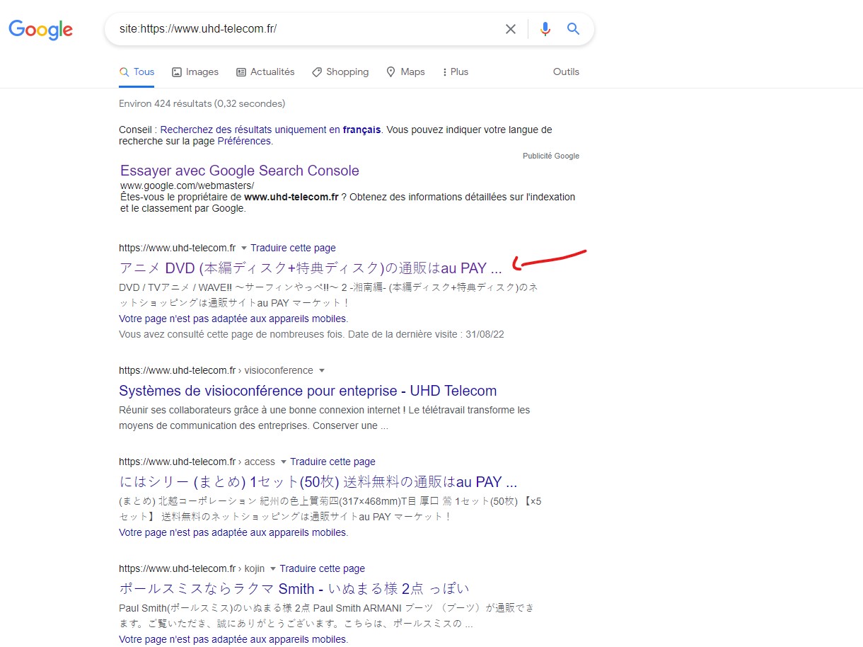 Hack seo : réparer les fichiers FTP modifiés par AnaisMasson2 - page 1 - OpenClassrooms